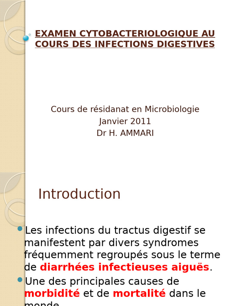 Cours CoproCES2011 | PDF | Escherichia coli | Intoxication alimentaire
