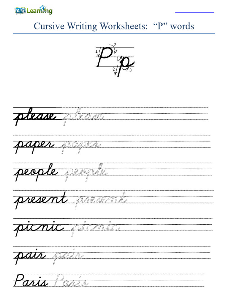 Handwriting Practice Words PP Printable | PDF