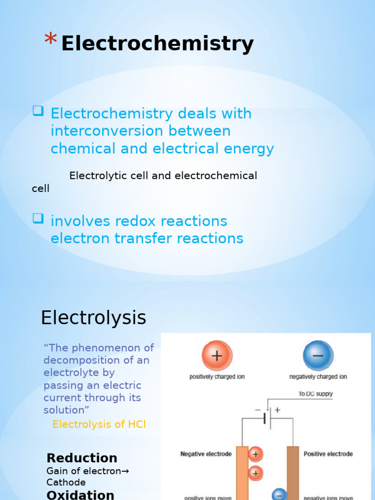 Electrochemistry | PDF | Science & Mathematics | Technology & Engineering