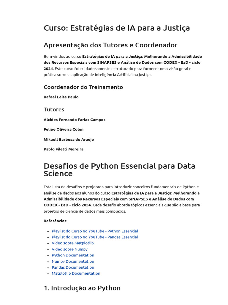 Desafio Ambientacao | PDF | Python (linguagem de programação ...
