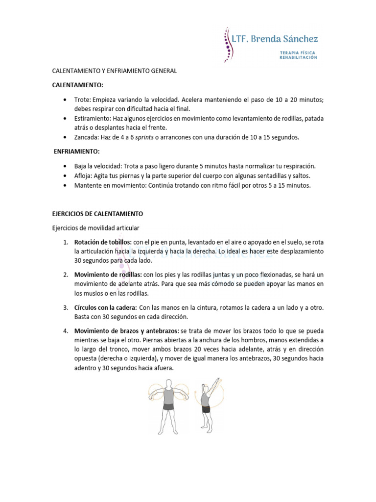 Ejercicios de Calentamiento y Enfriamiento | PDF | Corriendo