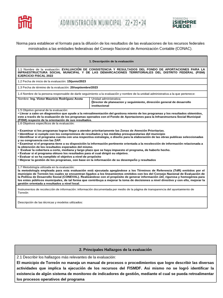 Formato Conac Fism 2022 | PDF | Evaluación | Análisis FODA