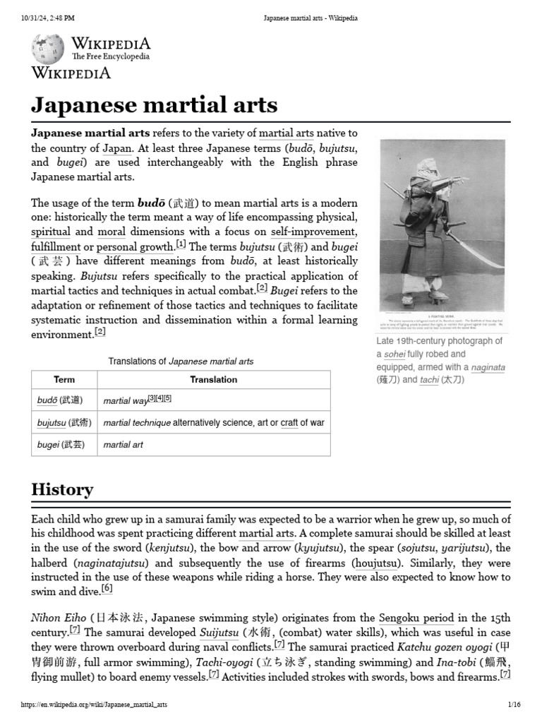Overview of Japanese Martial Arts | PDF | Japanese Martial Arts | Karate