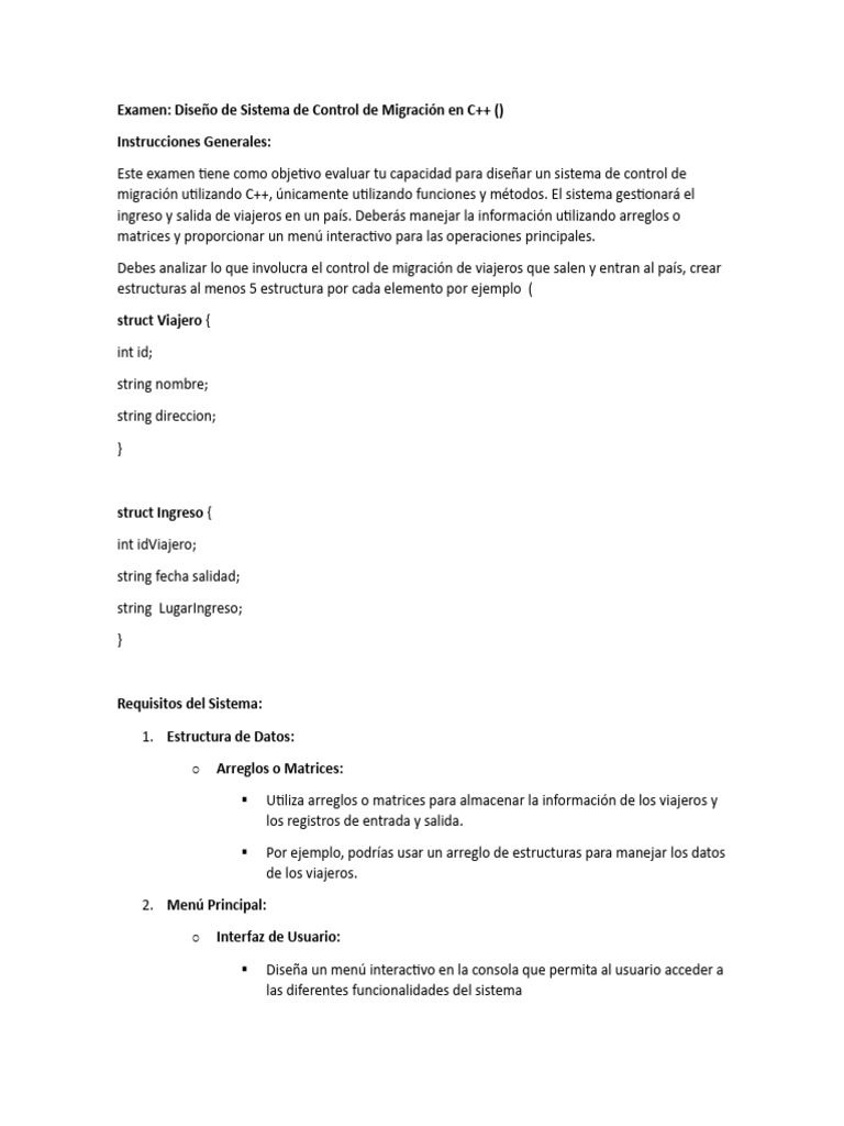 Examen Final Programacion 1 | PDF | C ++ | Usuario (informática)
