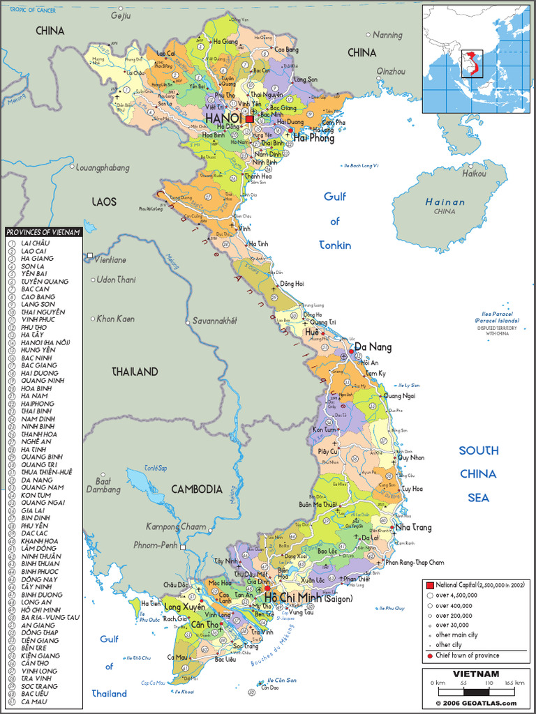 Vietnam Map Geoatlas Political | PDF