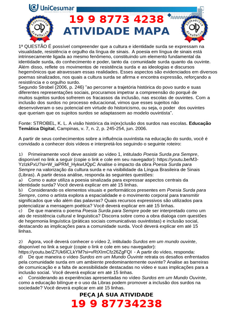 Poesia e Identidade Surda em Libras | PDF | Poesia | Surdez