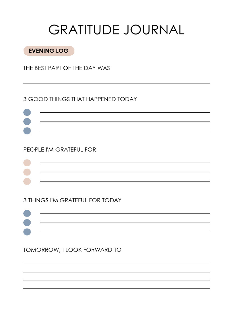 Evening Gratitude Reflection | PDF