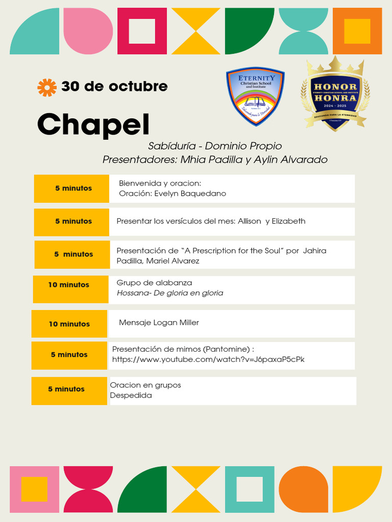Programa Chapel Mes de Octubre | PDF