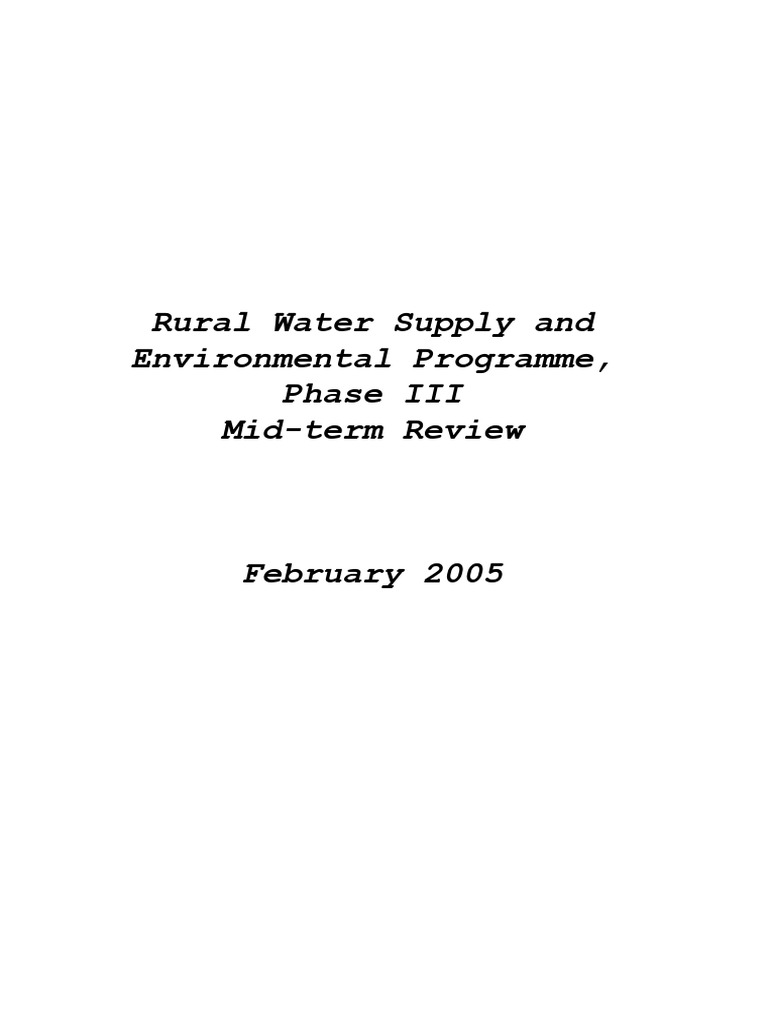 RWSEP Phase III Mid Term Review Report | PDF | Sanitation | Millennium ...