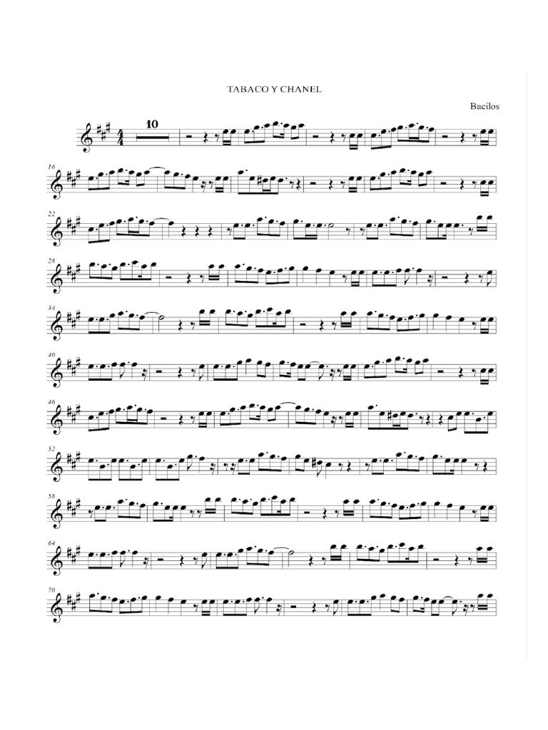 Tabaco y chanel - alto sax | PDF