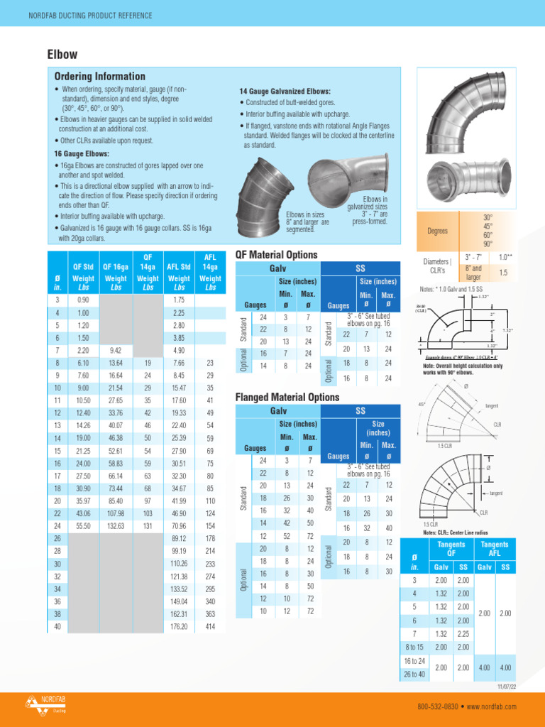 Nordfab_Duct_Elbows | PDF | Welding | Construction