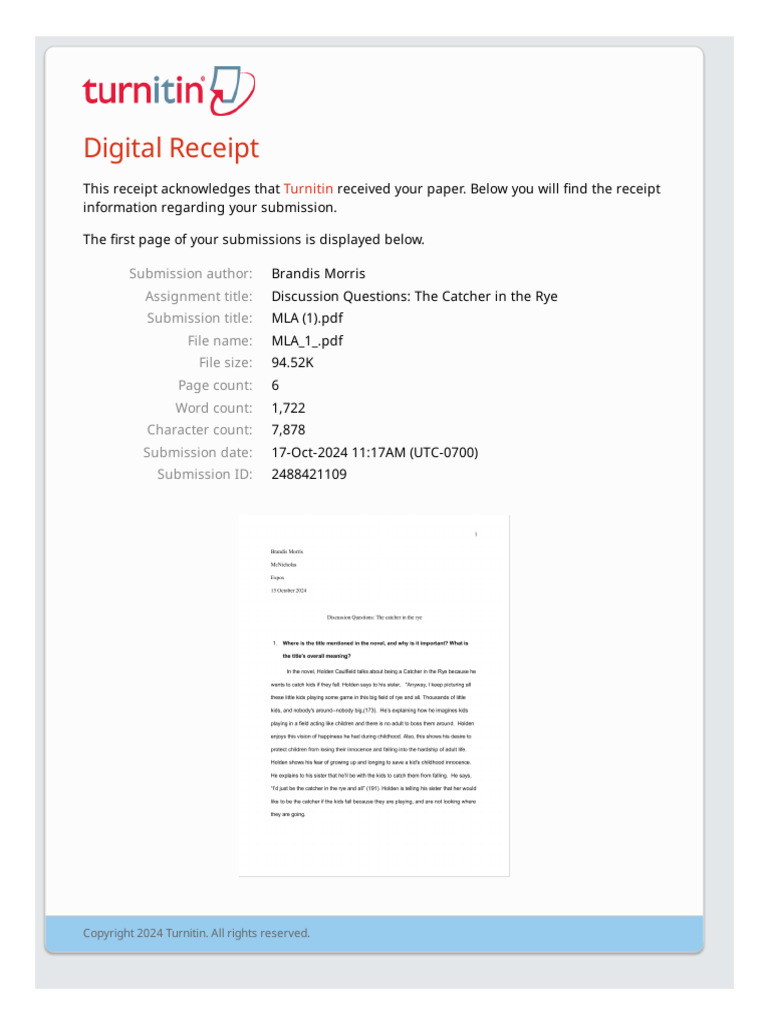 Receipt MLA PDF | PDF
