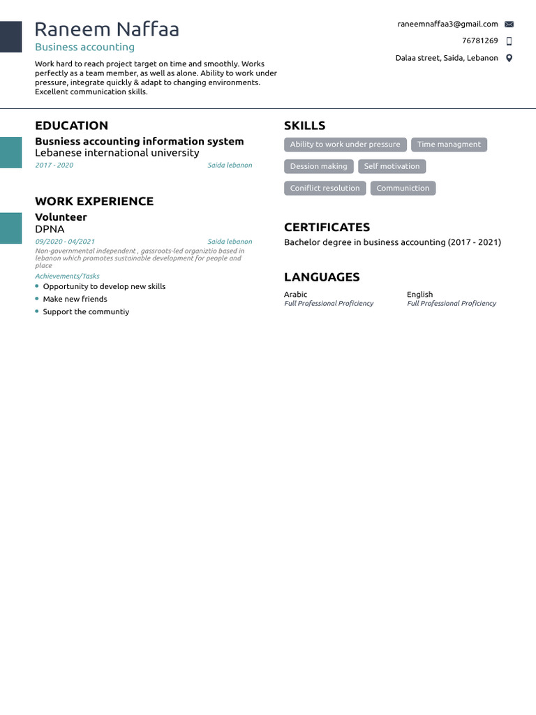Raneem's Resume | PDF