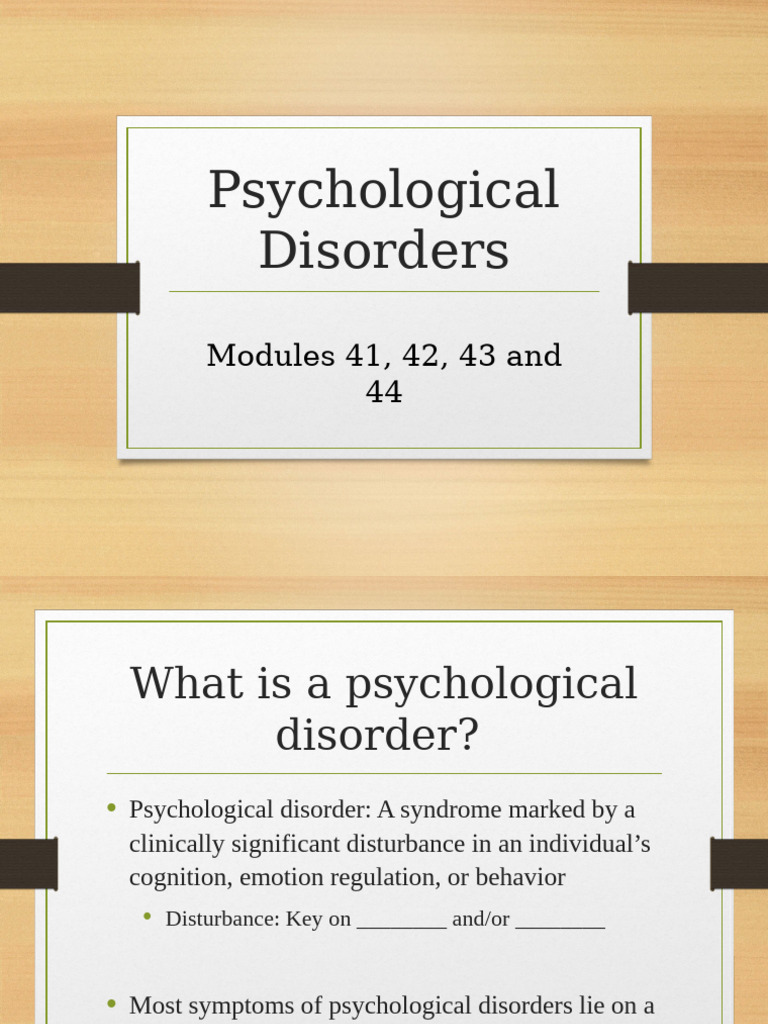 Understanding Psychological Disorders | PDF | Mental Disorder | Anxiety