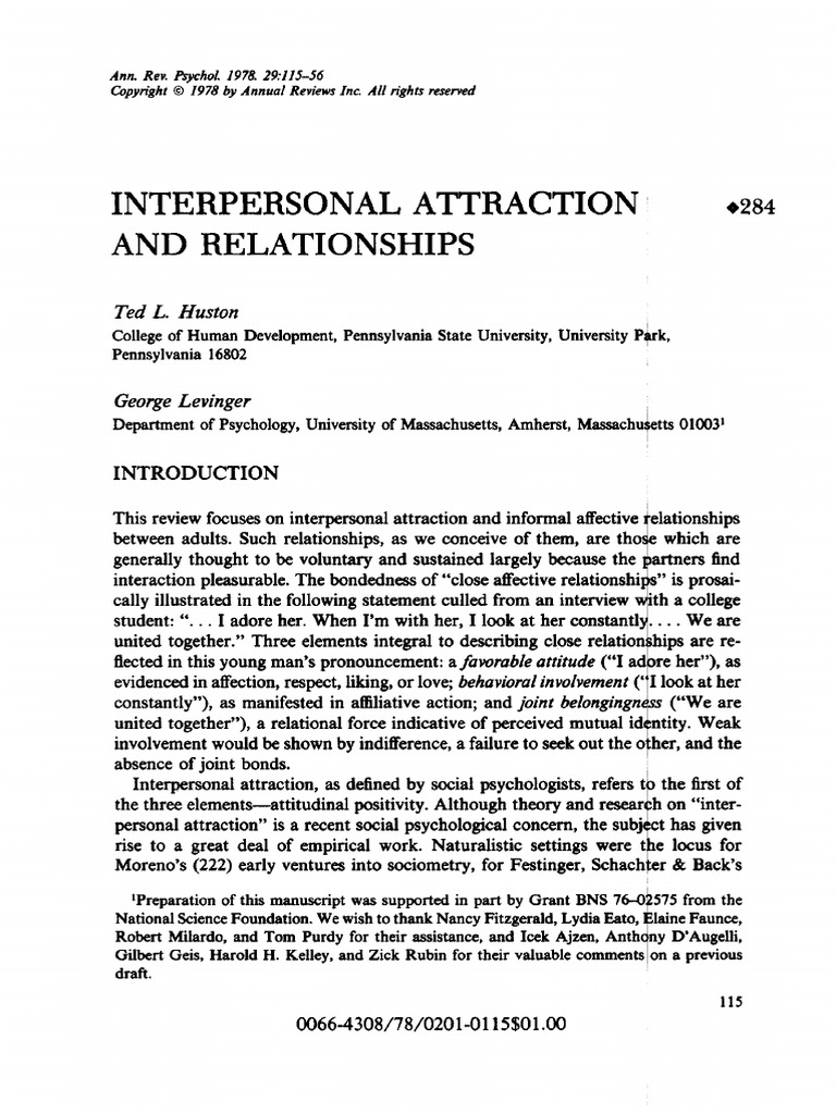 Interpersonal Attraciton | PDF