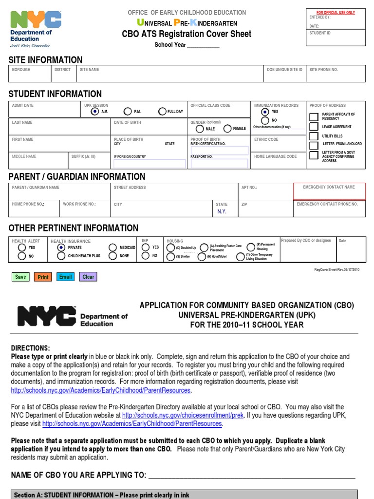 CBO UPK Registration Packet | PDF | Race And Ethnicity In The United ...