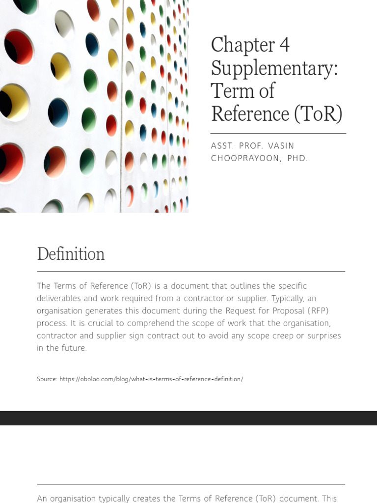 Chapter 4 Supplementary - Term of Reference (ToR) | PDF | Request For ...