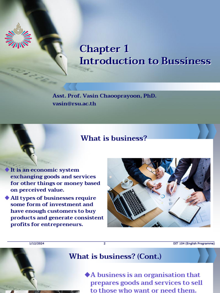 Chapter 1 Introduction To Business | PDF | Business Process | Perception
