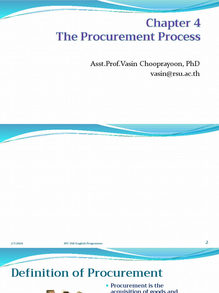 Chapter 4 Procurement Processes | PDF | Procurement | Receipt