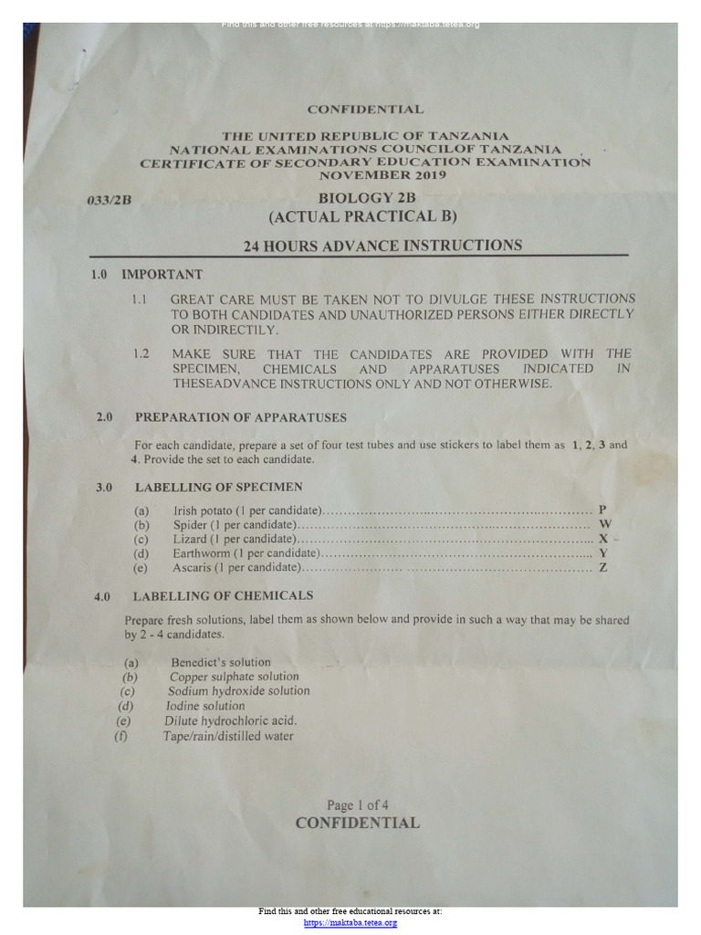 Biology 2B Adv Instr - F4 - 2019 | PDF