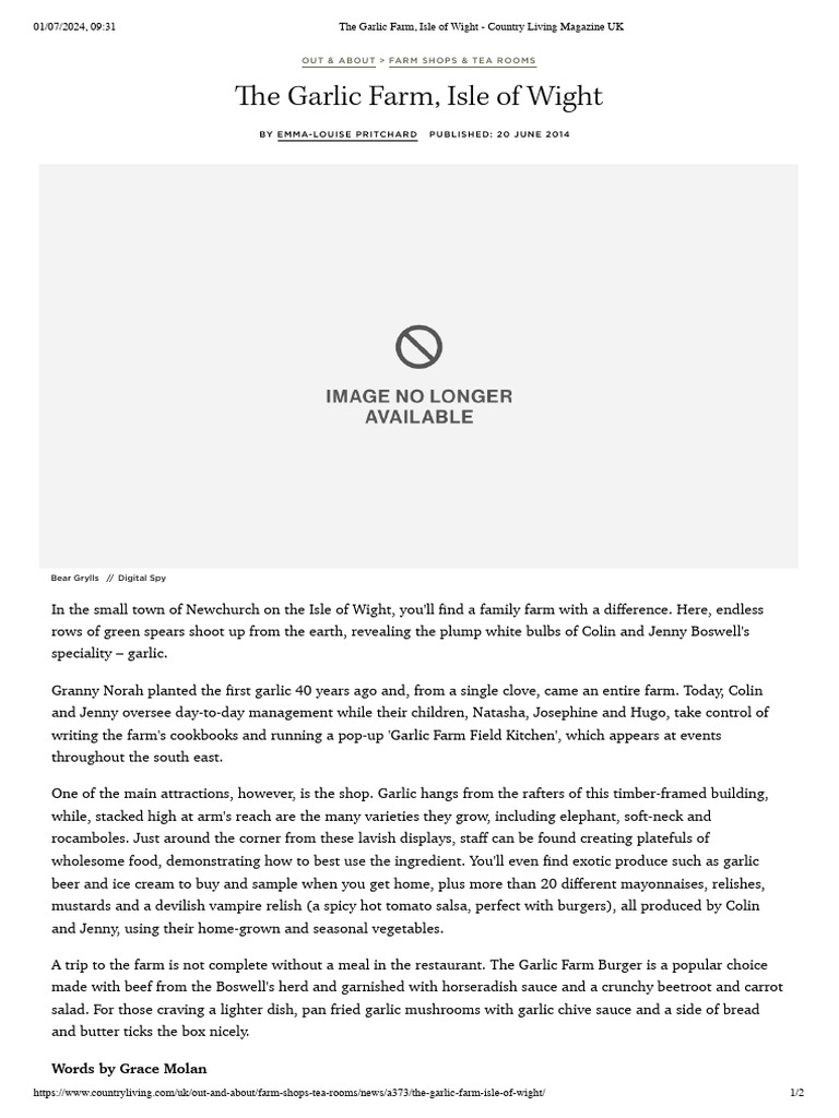 The Garlic Farm, Isle of Wight - Country Living Magazine UK | PDF ...