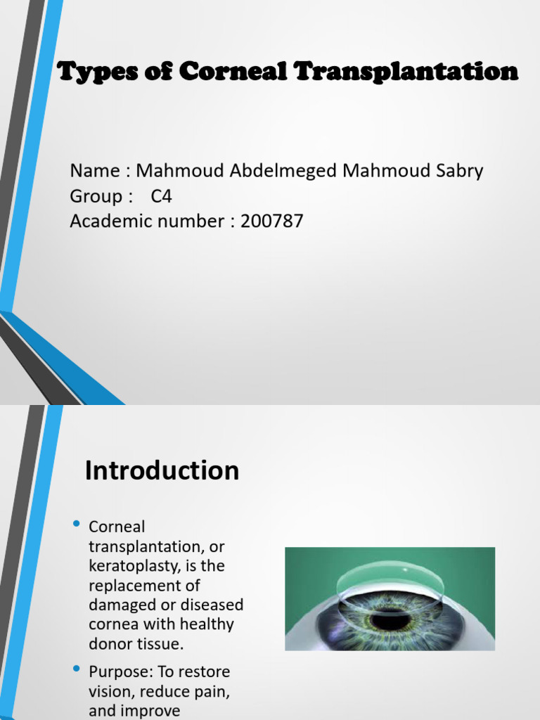 Types Corneal Transplantation | PDF | Wellness | Science & Mathematics