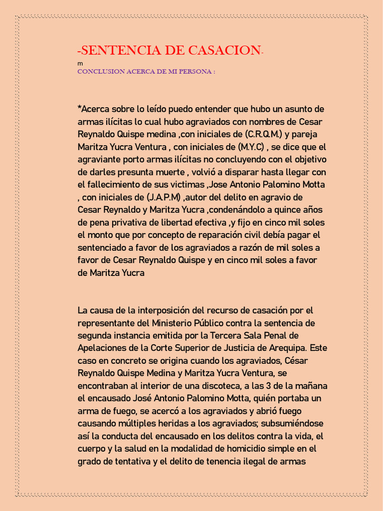Sentencia de Casacion | PDF | Castigos | Homicidio