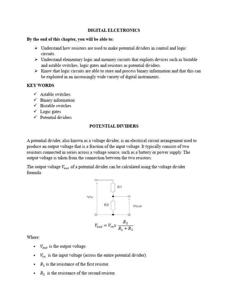 Digital Electronics Notes For O Level (CBC) | PDF | Logic Gate ...
