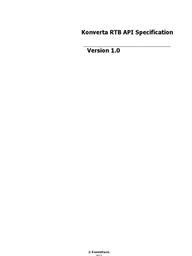 Konverta Rtb Api Specification Pdf Json Hypertext Transfer Protocol