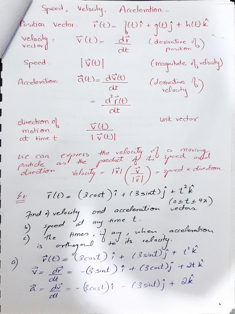 2.2 Speed-Vel-Accl + Def Integrals | PDF