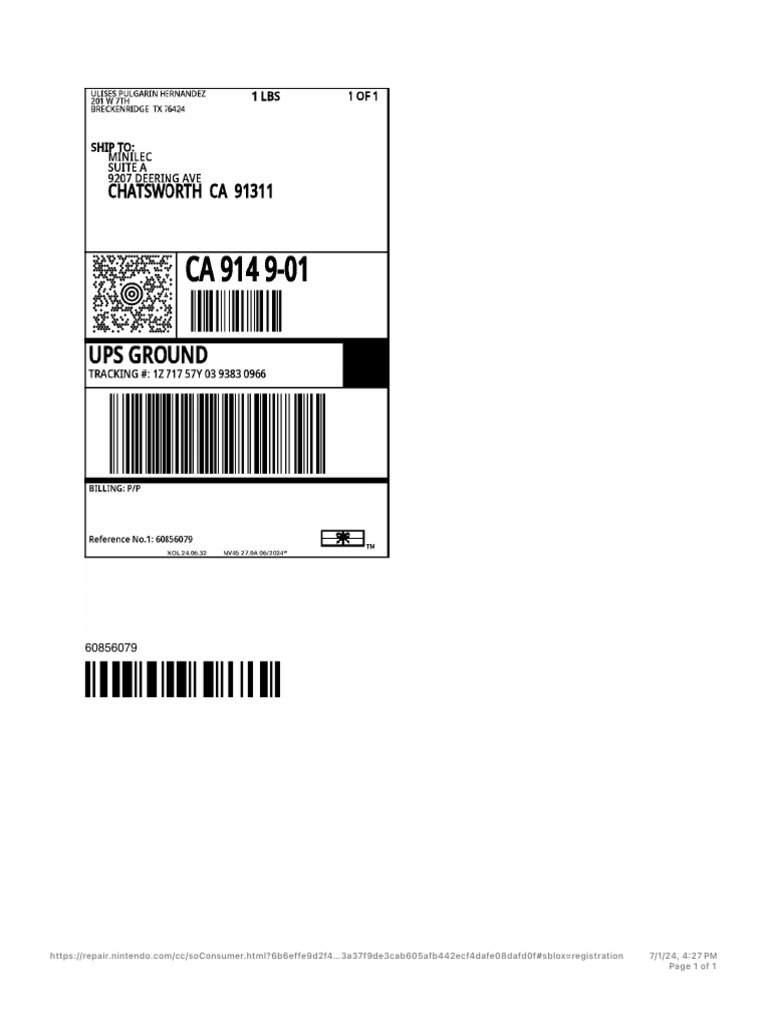 Nintendo Repair Center - Repair Order Summary | PDF