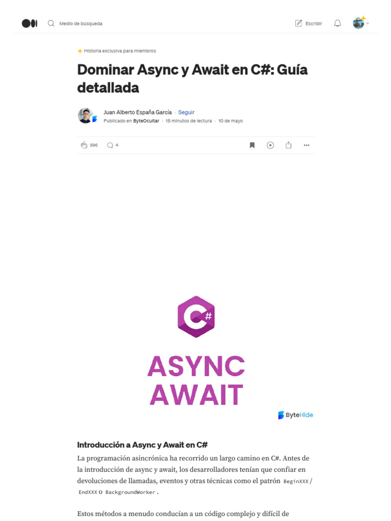 Mastering Async and Await in C# - In-Deph Guide - by Juan Alberto España Garcia - ByteHide ...