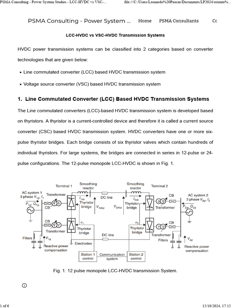 PSMA Consulting - Power System Studies - LCC-HVDC Vs VSC-HVDC ...
