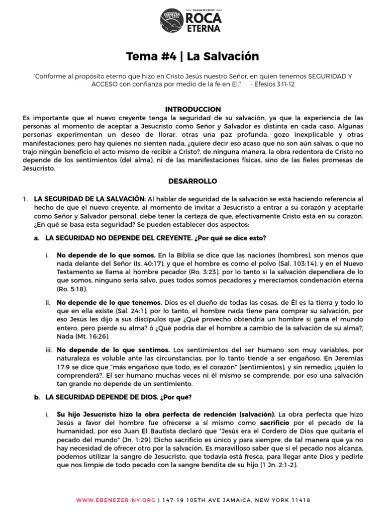 Tema 4 La Salvación | PDF | Salvación | Cristo (título)