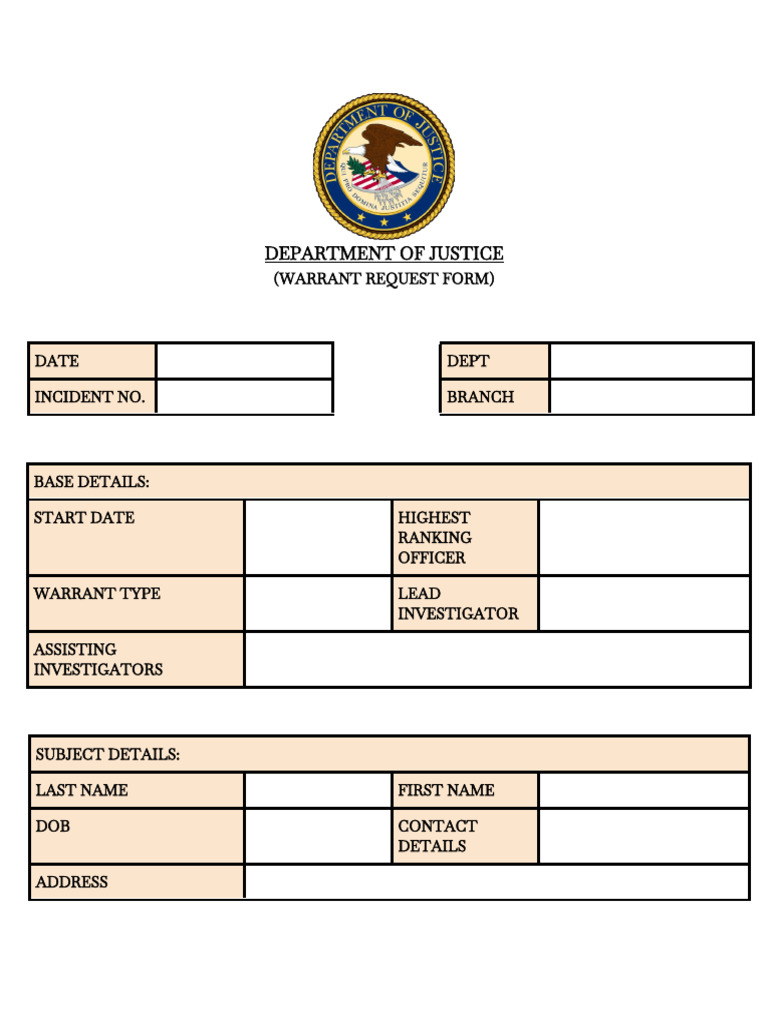 Warrant Request Form | PDF