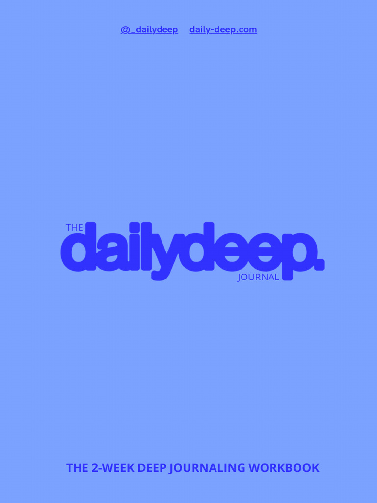 The Dailydeep 2-Week Workbook | PDF