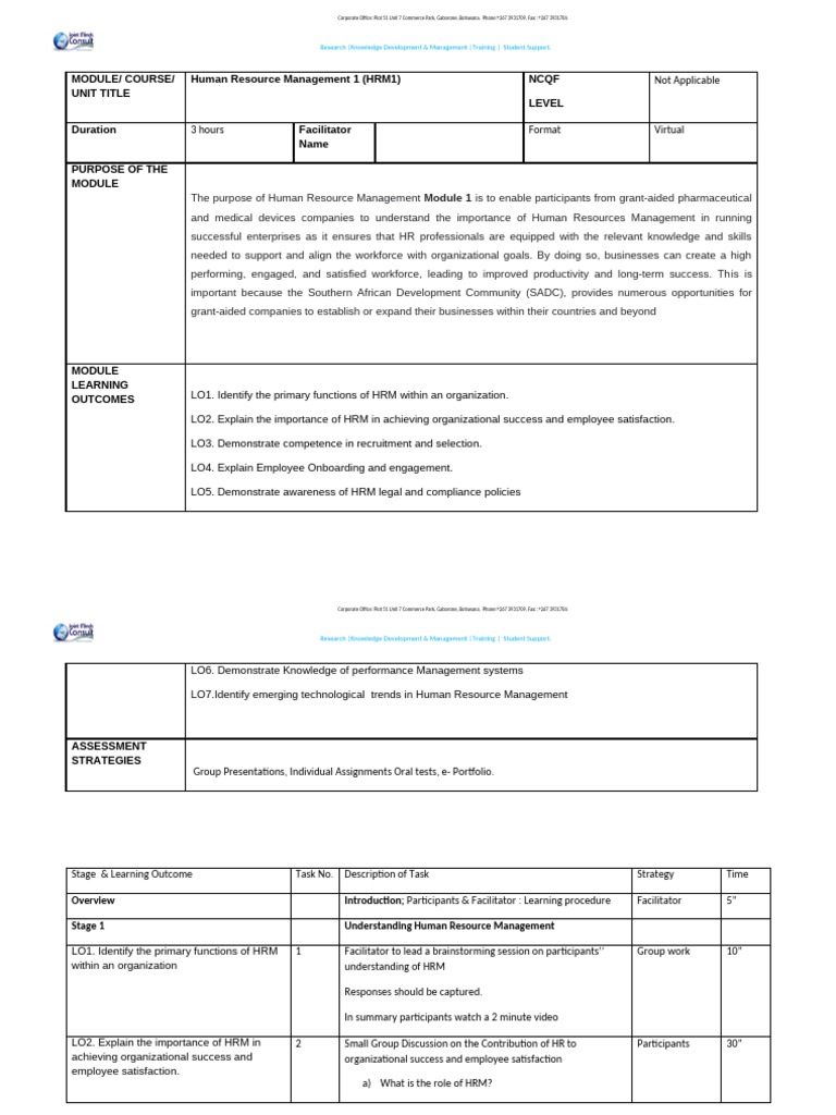 Hrm Module 1 - Participants Guide 10.01.23 | PDF | Human Resource ...