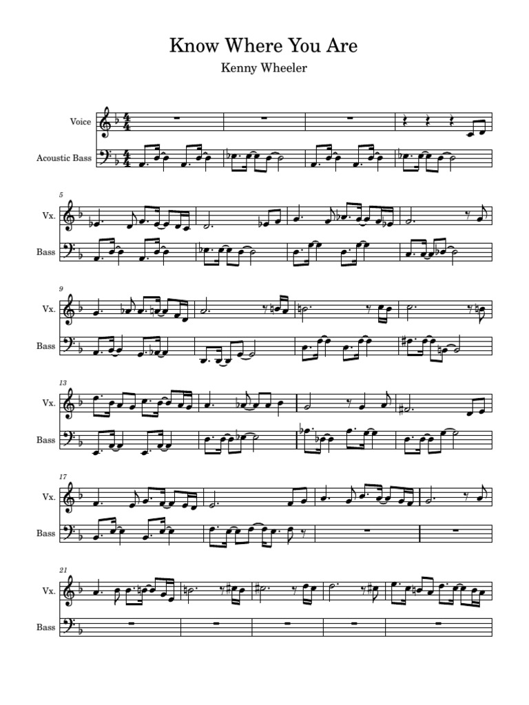 Kenny Wheeler KNOW WHERE YOU ARE | PDF | Musical Instruments