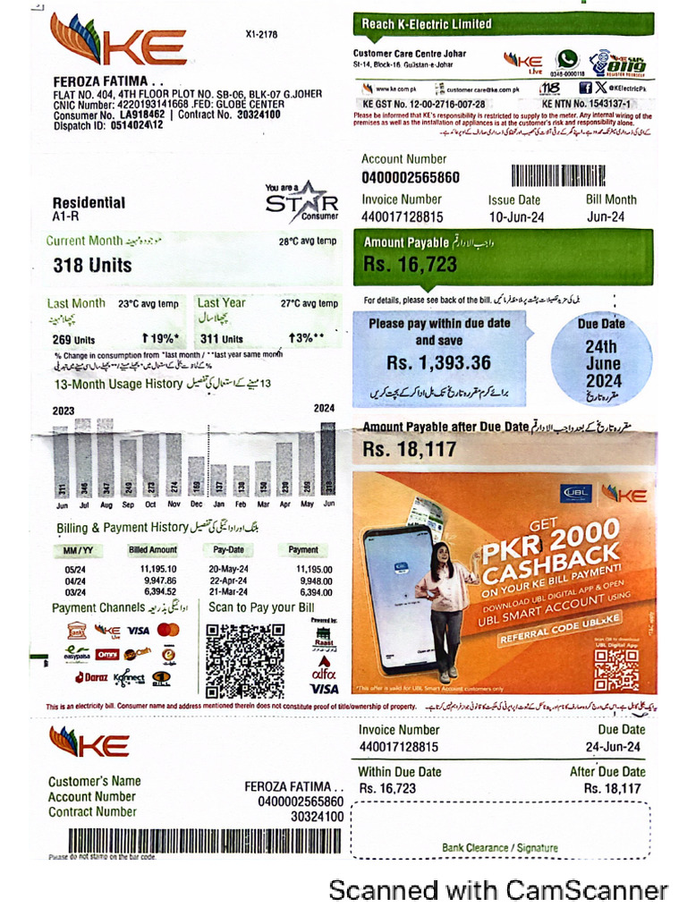 Electricity Bill June 2024 | PDF