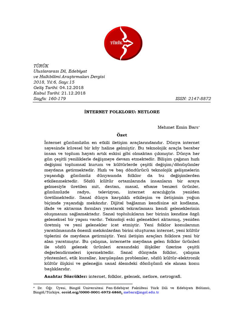 Nternet Folkloru - Netlore (#516211) - 631807 | PDF
