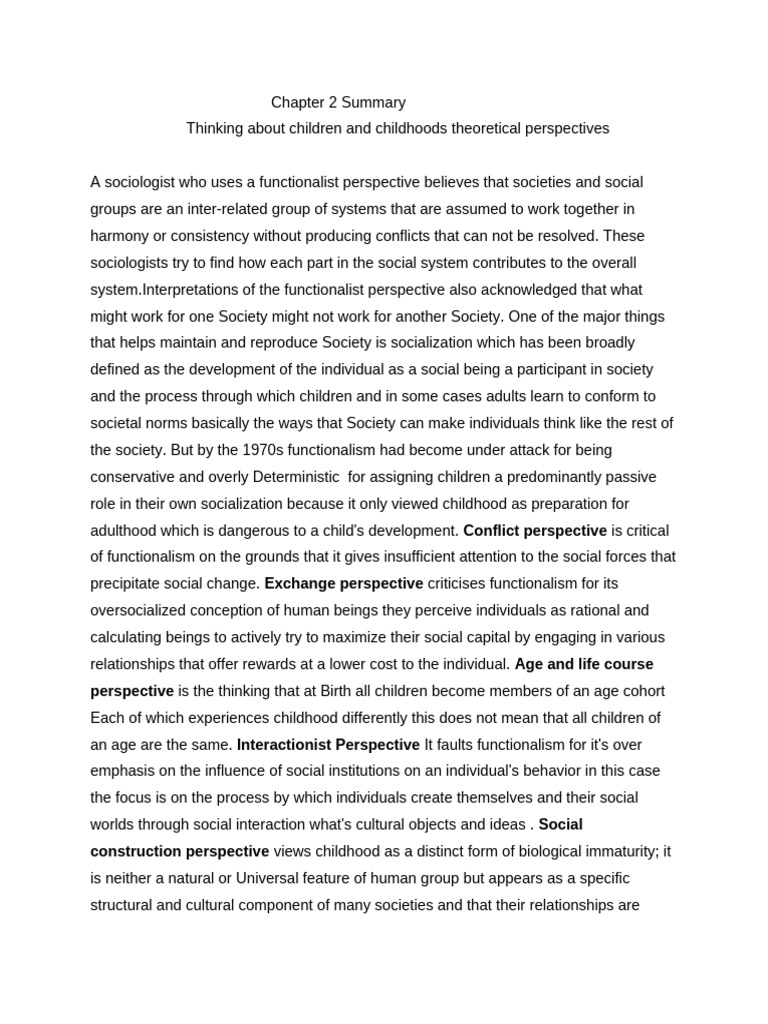 Chapter 2 Summary | PDF | Society | Socialization