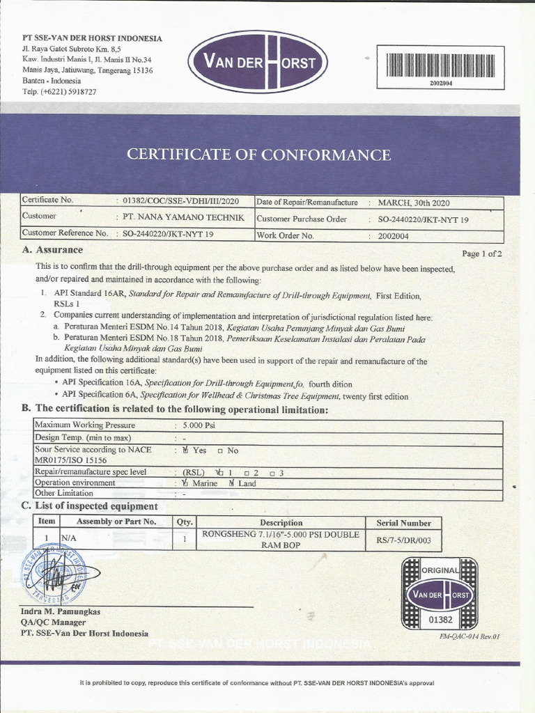 Coc RS 7 1 16-5M DR Bop | PDF