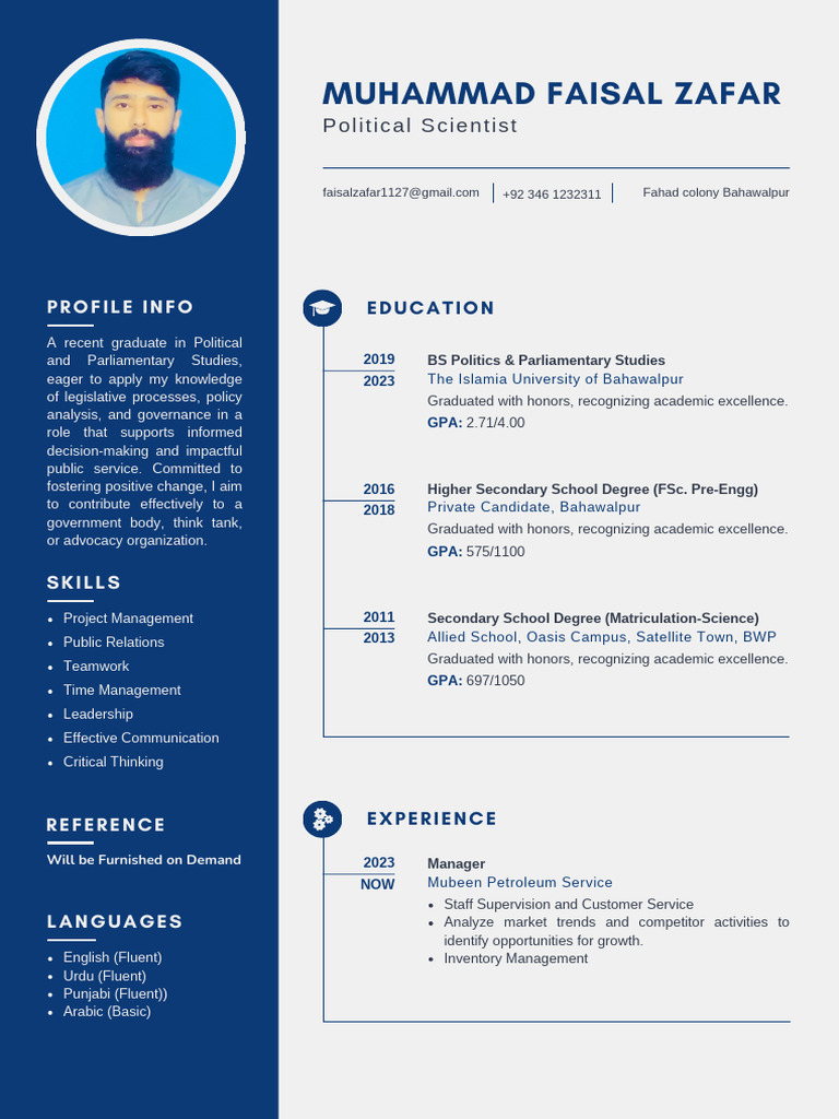 Political Studies Graduate Resume | PDF
