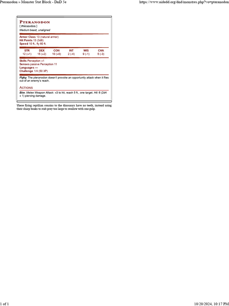 Pteranodon (Glidewing Mount) | PDF