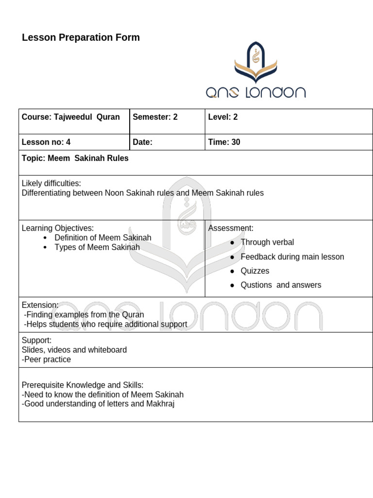 Meem Sakinah Rules and Examples | PDF | Cognition | Behavior Modification
