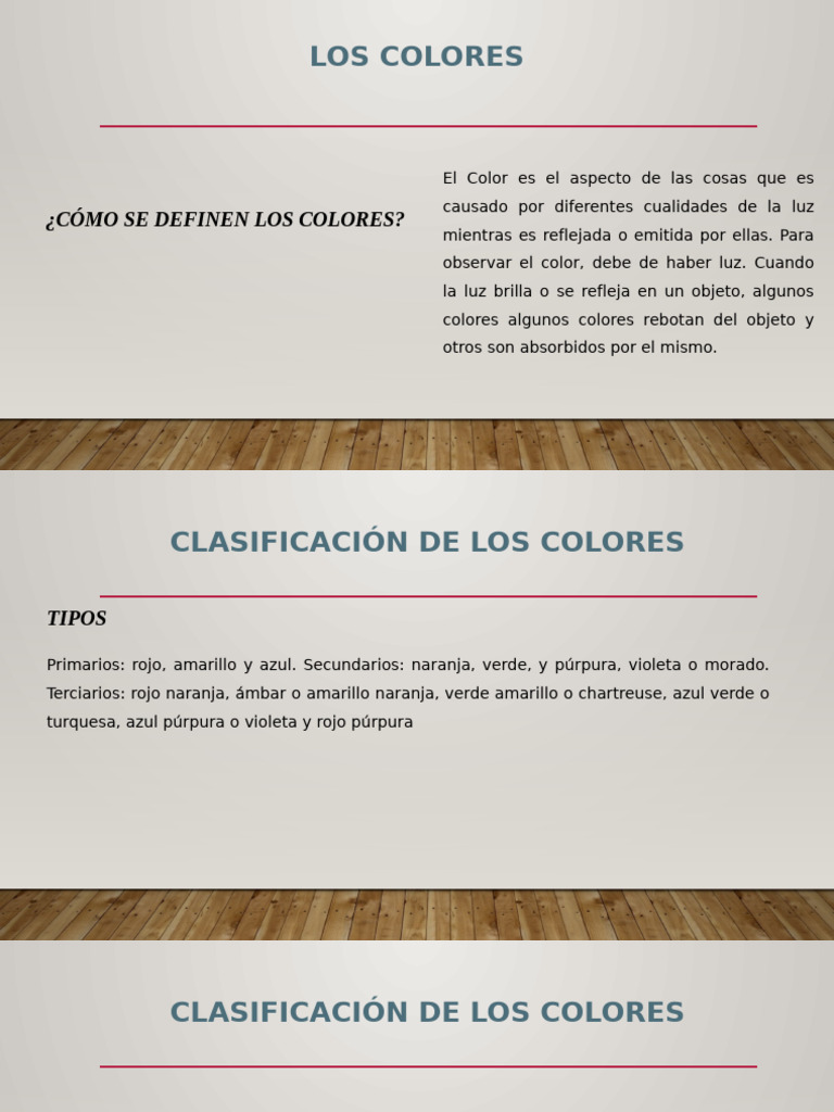Guía Básica de Colores y Clasificación | PDF