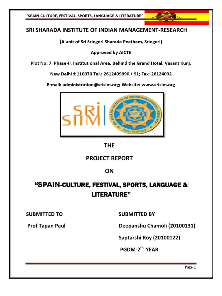 Sri Sharada Institute of Indian Management-Research: THE Project Report ...