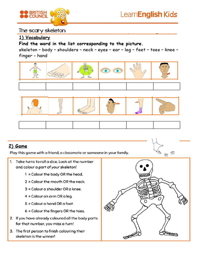 Scary Skeleton Song and Worksheet | PDF