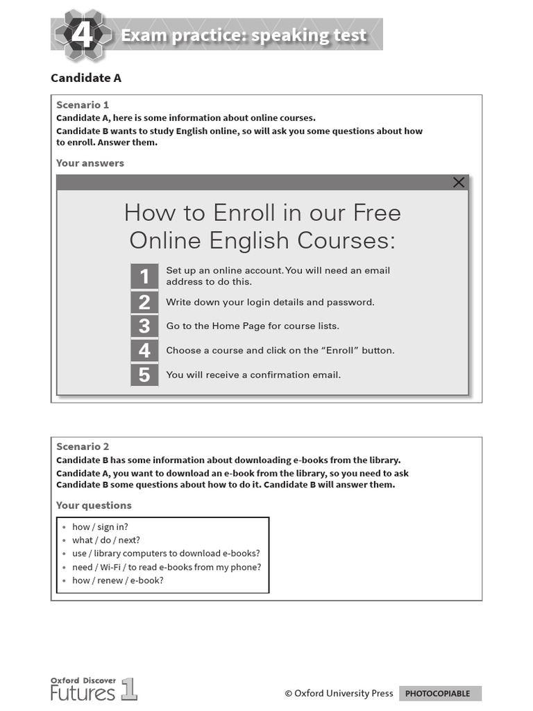 ODF1 Exam Practice Speaking Test 4 | PDF | Password | Cyberspace
