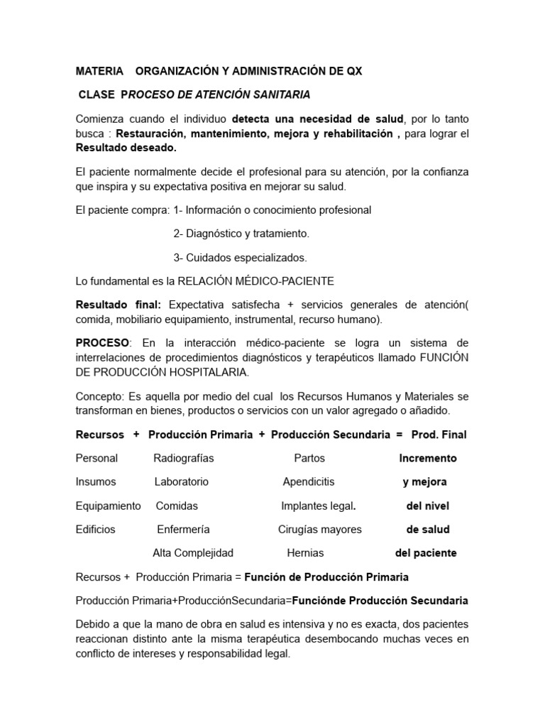 Clase N - 12 Organizaci-N y Administraci-N de QX | PDF | Terapia | Gestión de recursos humanos